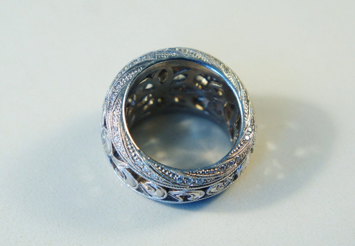 Extremely Large Diamond Ring 18K White Gold Very Big Ring Diamond Ring ...