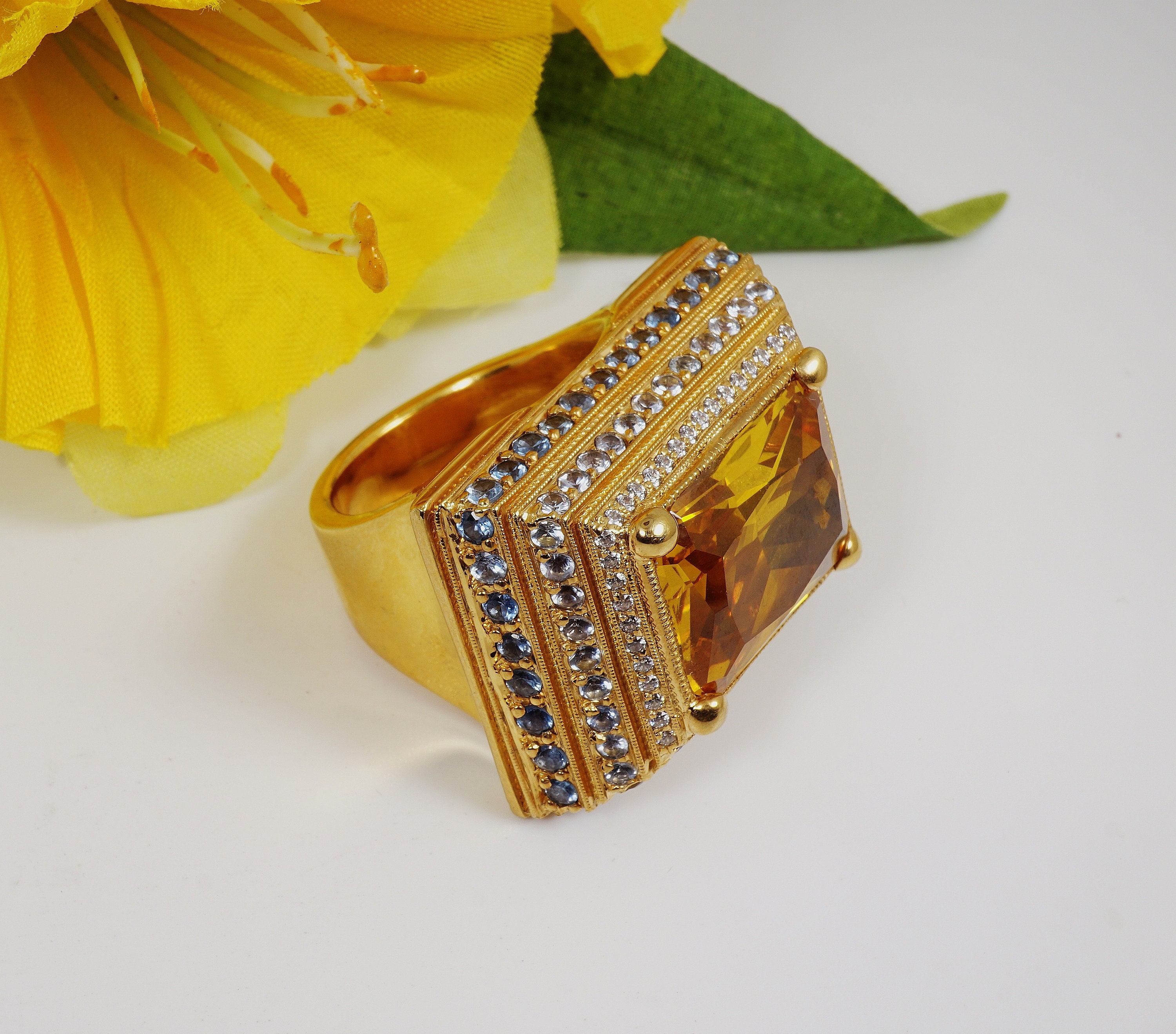 Giant Ring - Oversize Ring - Very Large Ring - 14K Yellow Gold Ring ...