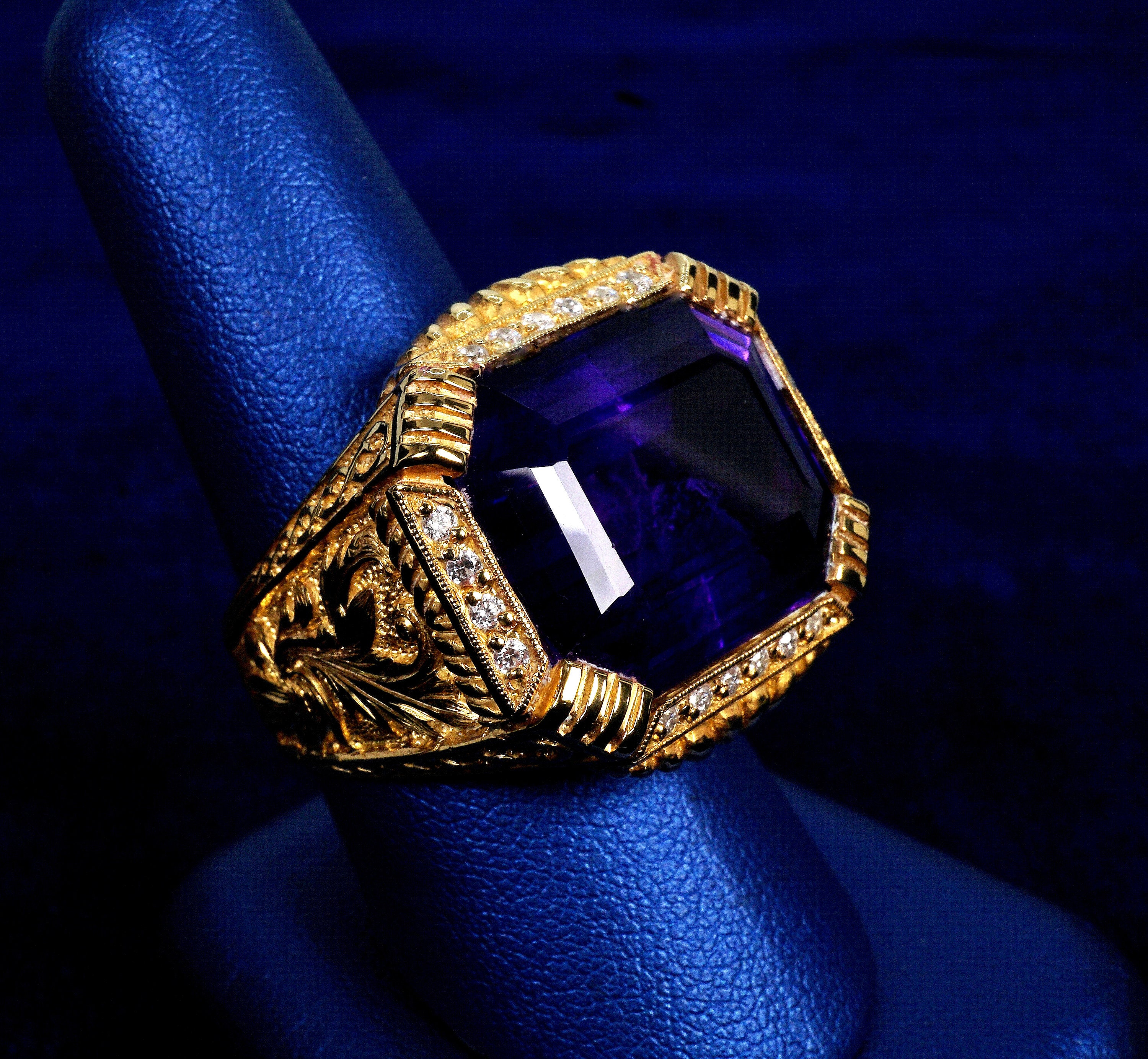 Oversize Ring – Very Big Ring - Large Ring - Gold-diamond Bishop Ring ...