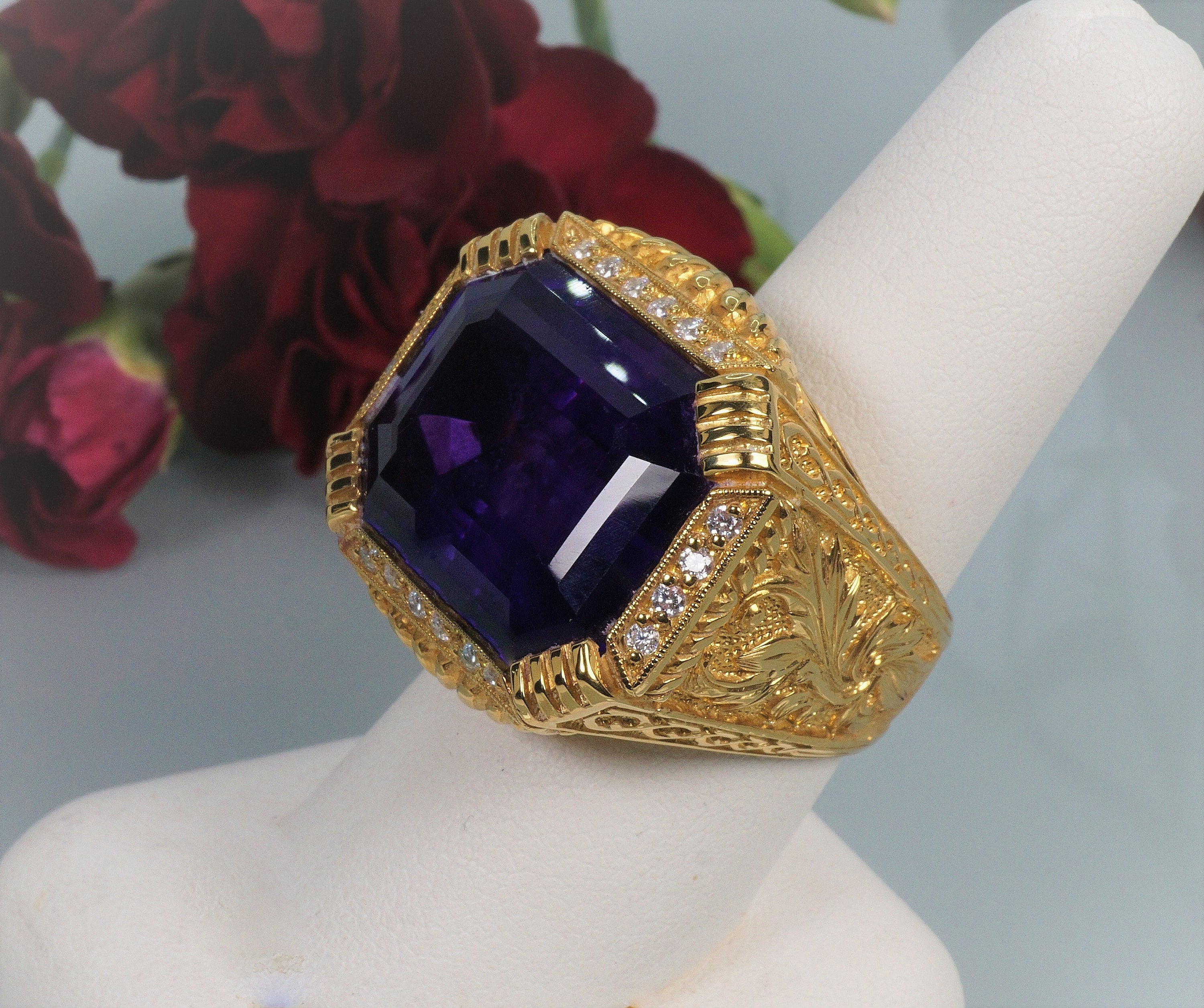 Oversize Ring Very Big Ring Large Ring Gold-diamond - Etsy