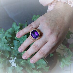 Oversize Ring – Very Big Ring - Large Ring - Gold-diamond Bishop Ring ...