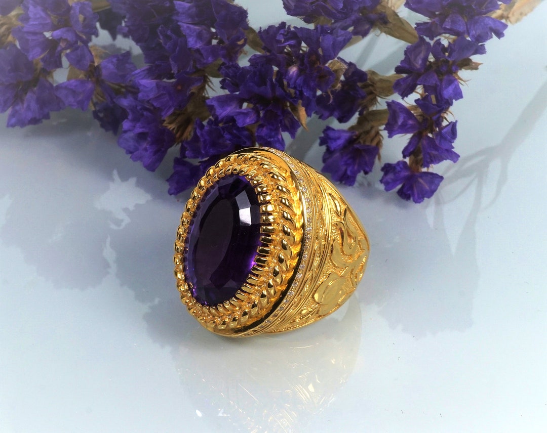 Oversize Ring – Very Big Ring – Large Heavy Ring – Gold-diamond Bishop ...