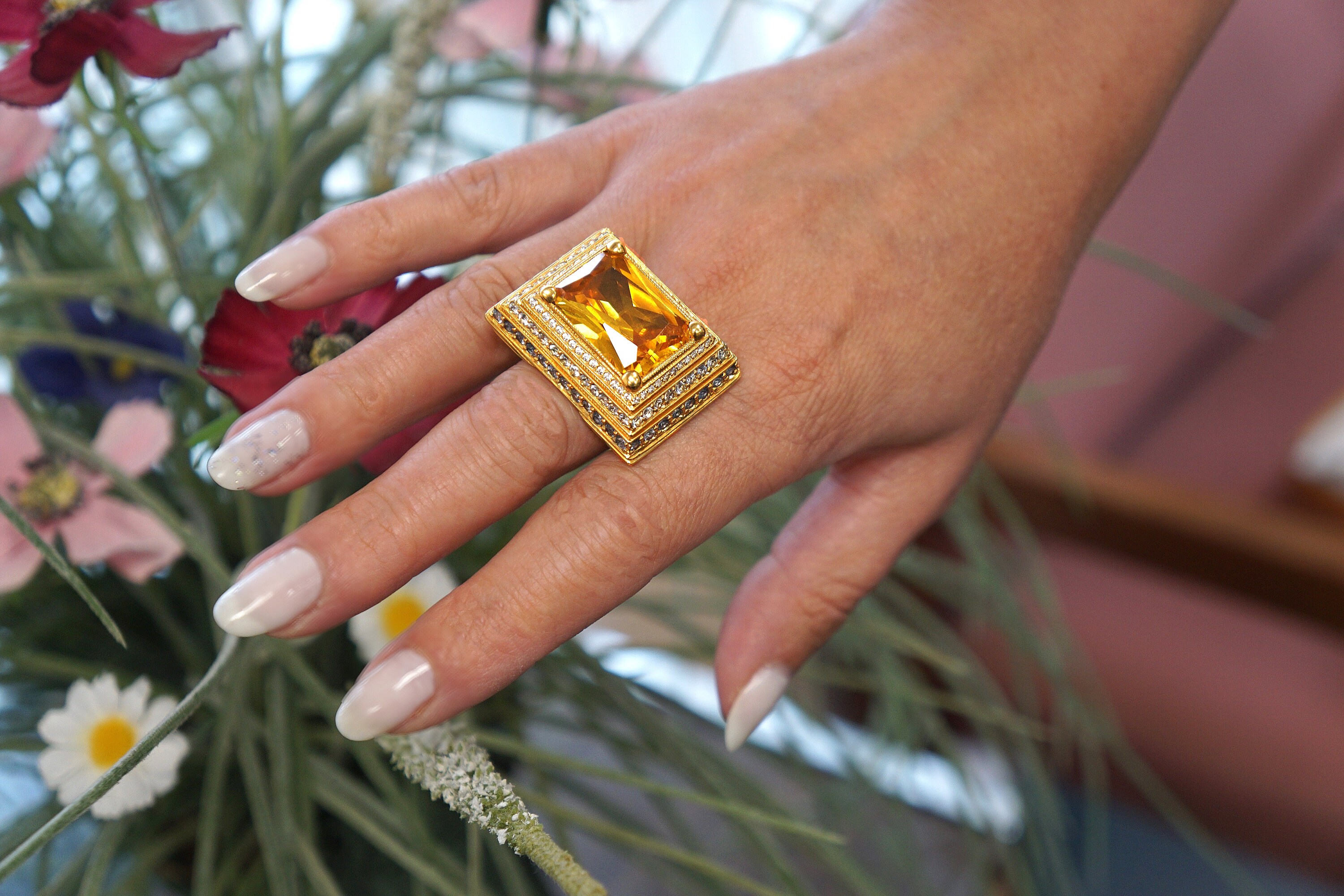 Giant Ring - Oversize Ring - Very Large Ring - 14K Yellow Gold Ring ...