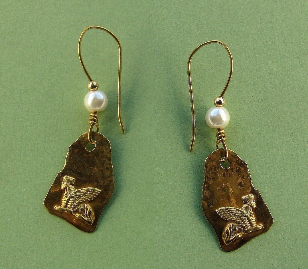 Ancient Earring - Babylon Earring - Assyrian Earring - Museum - 14K ...