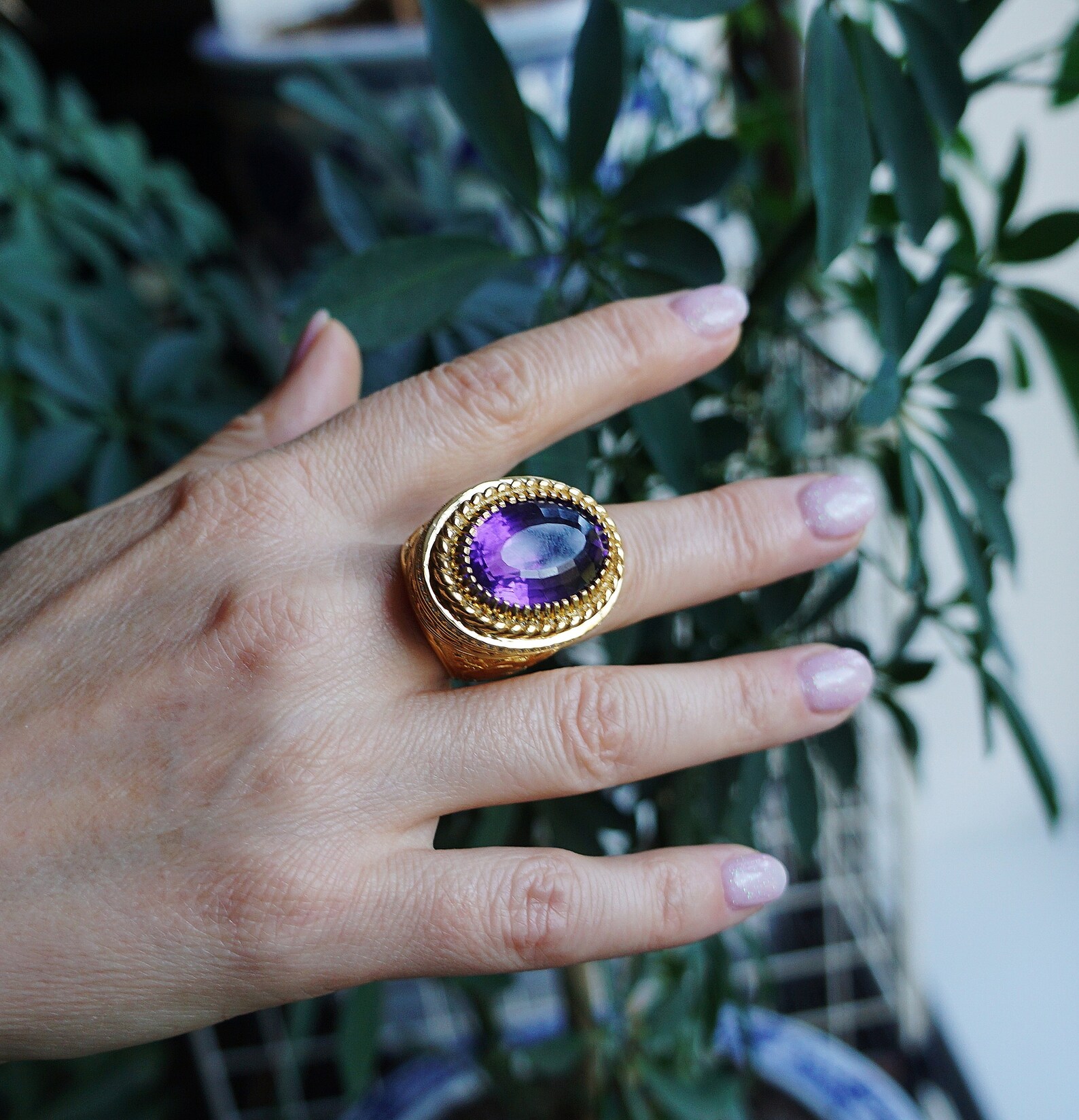 Oversize Ring Very Big Ring Large Heavy Ring Gold-diamond Bishop Ring ...