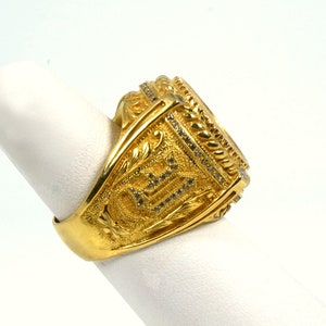 Coin Ring, Big Unisex Ring, Heavy Ring, Round Ring, 14K Gold, Diamonds ...