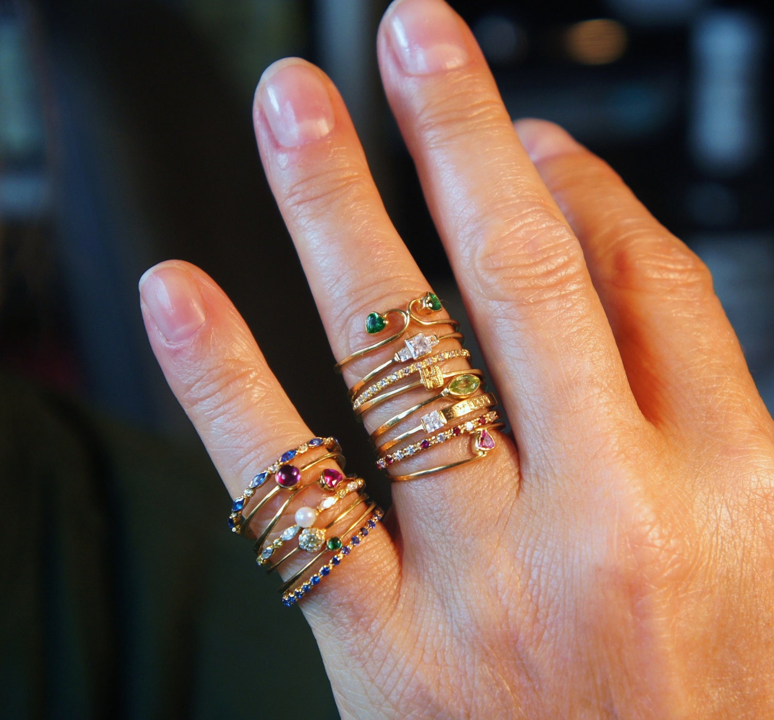 Stocking Ring - 14K Gold Stocking Ring - Small White Gold Ring ...