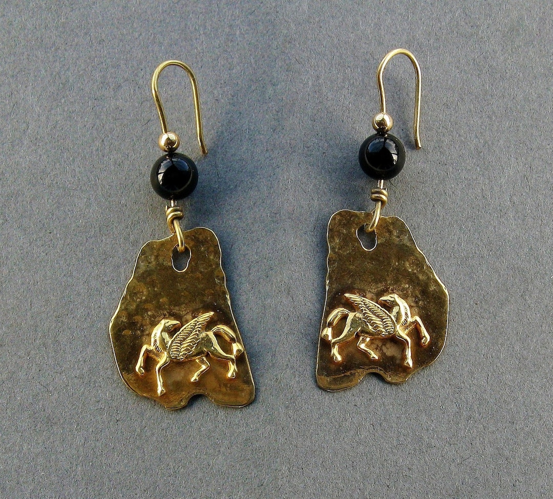 Babylon Earring - Assyrian Earring - Ancient Earring - Museum - 14K ...