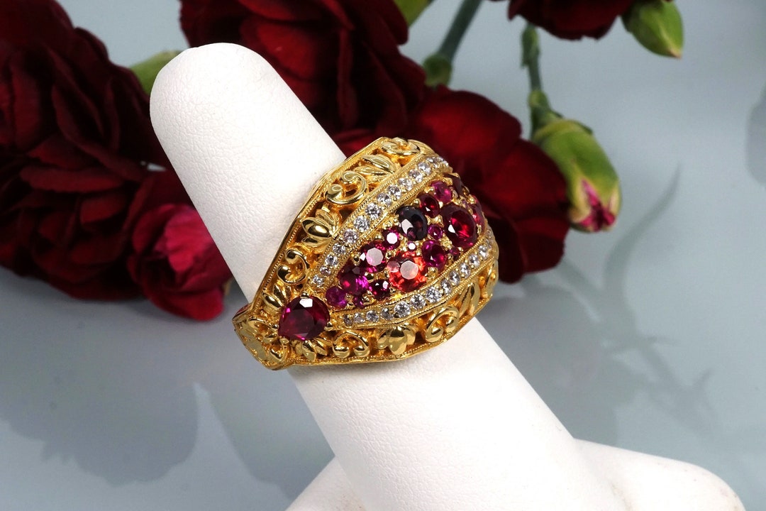 Oversize Ring - Big Cocktail Ring – Large Heavy Ring – Art Deco Ring ...