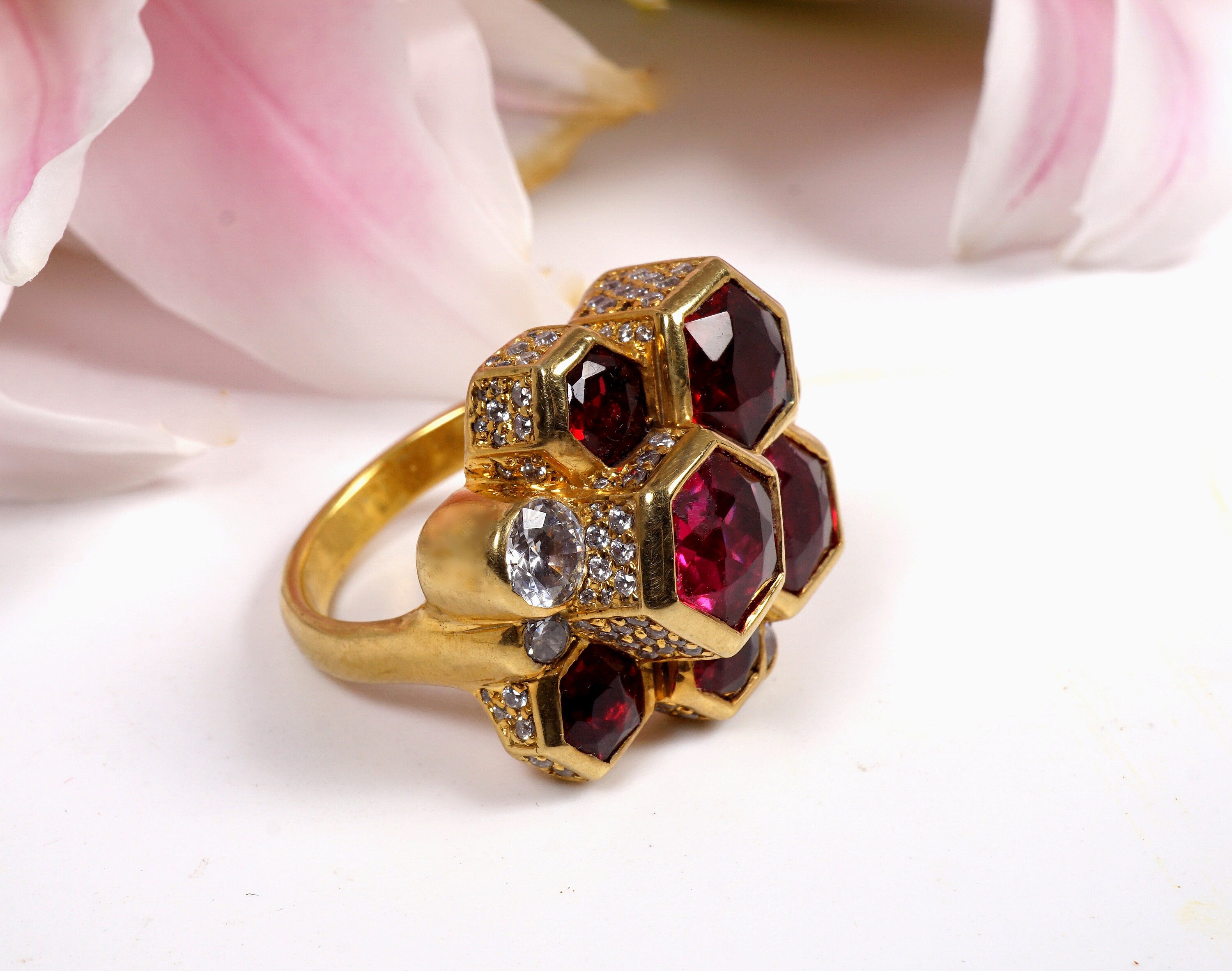 Oversize Ring Big Cocktail Ring Large Heavy Ring Art Deco Ring Multi ...