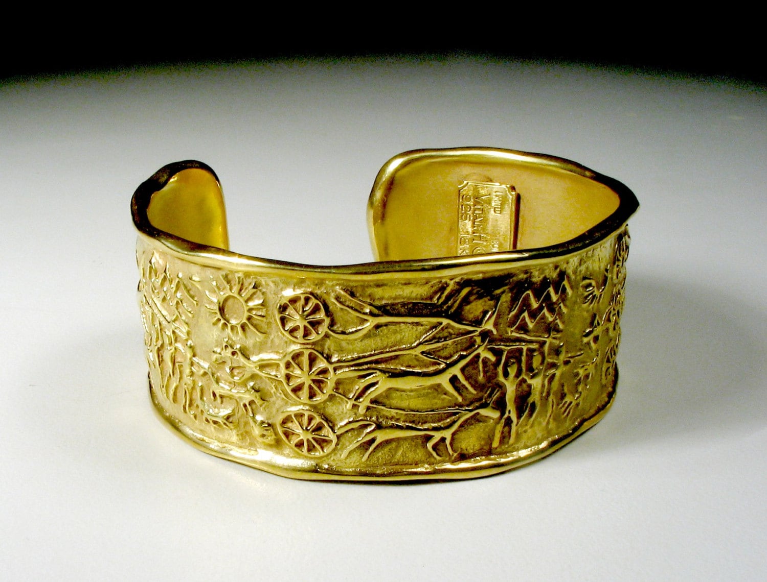 Ancient Cuff Bracelet - Neolith Style Bracelet - 14K Gold Bracelet ...
