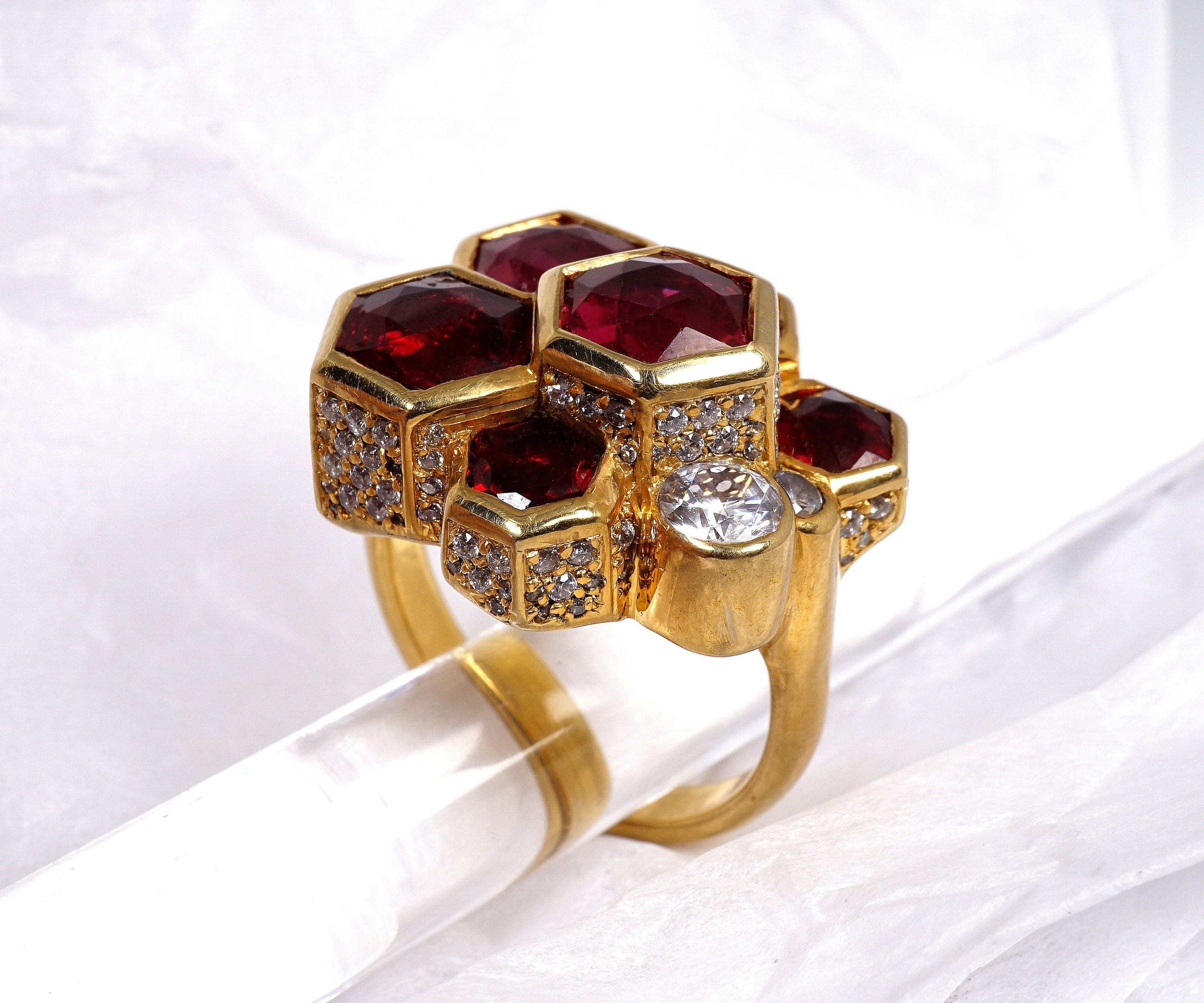 Oversize Ring Big Cocktail Ring Large Heavy Ring Art Deco Ring Multi ...