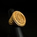 Coin Ring, Big Men's Ring, Heavy Ring, Round Ring, 14K Gold, Diamonds ...