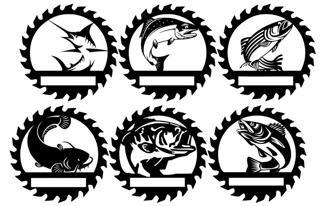 Sawblade Catfish Walleye Salmon Bass Wall Decor Bundle digital Download ...