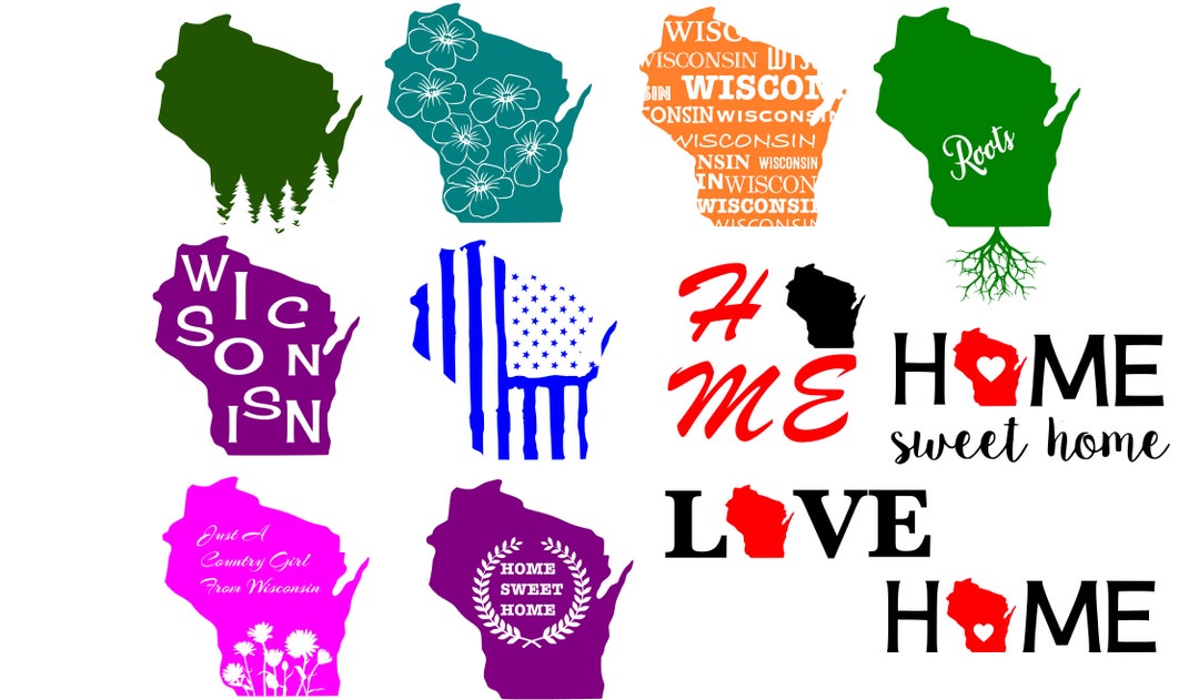 Wisconsin SVG Bundle, Wisconsin SVG, State Clipart, Cut Files for ...