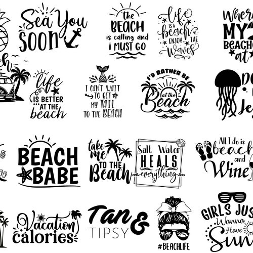 25 File BEACH SVG Bundle SUMMER Svg Beach Funny Sayings - Etsy Canada
