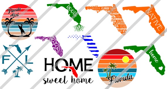 Florida SVG Bundle Florida SVG State Clipart Cut Files for - Etsy Canada