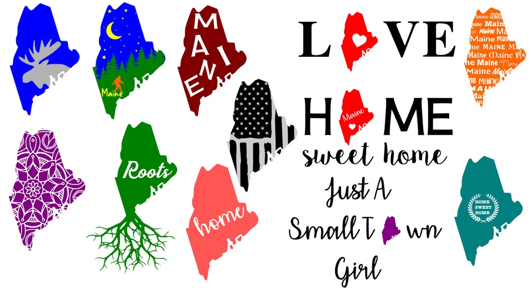 Maine State SVG / Cut File / Cricut / Clip Art / Commercial Use ...
