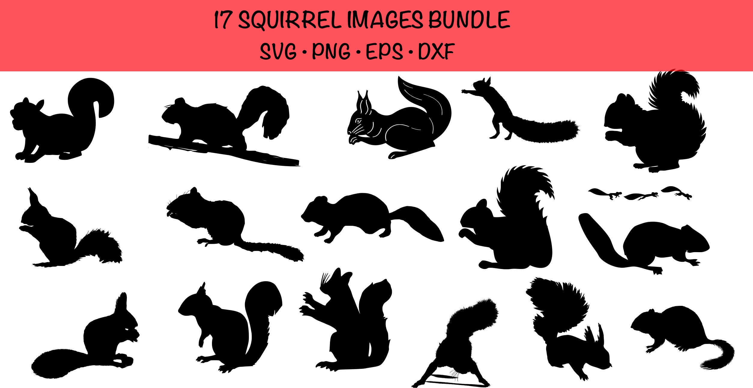 Squirrel SVG/ Squirrel Silhouette/ Squirrel Vector/ Clipart/ - Etsy