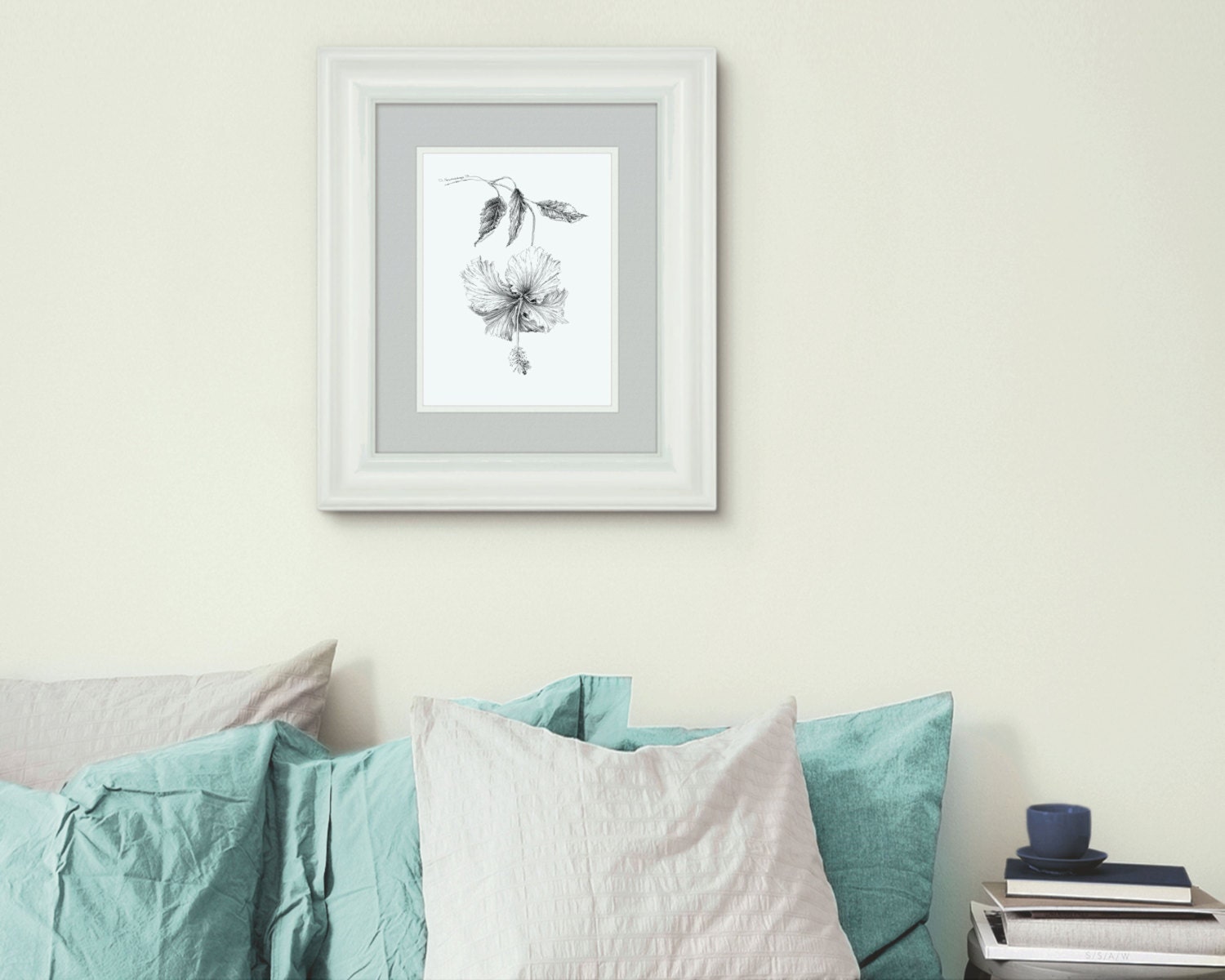 Hibiscus Illustration, Pen and Ink Floral Poster, Hibiscus Art Prints ...
