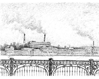 Pen and Ink Bridge - Etsy