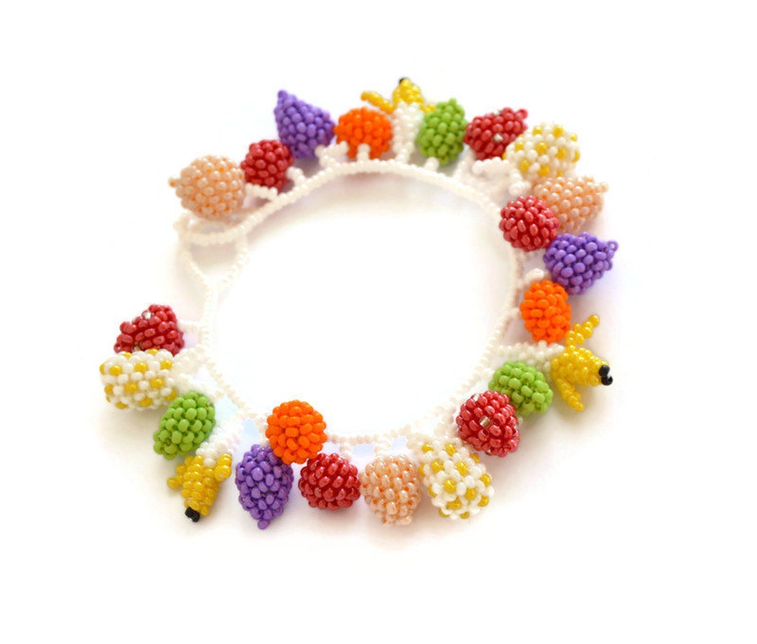 Fruit Beaded Bracelet for Women With Charms Fruit Jewelrytutti Frutti ...