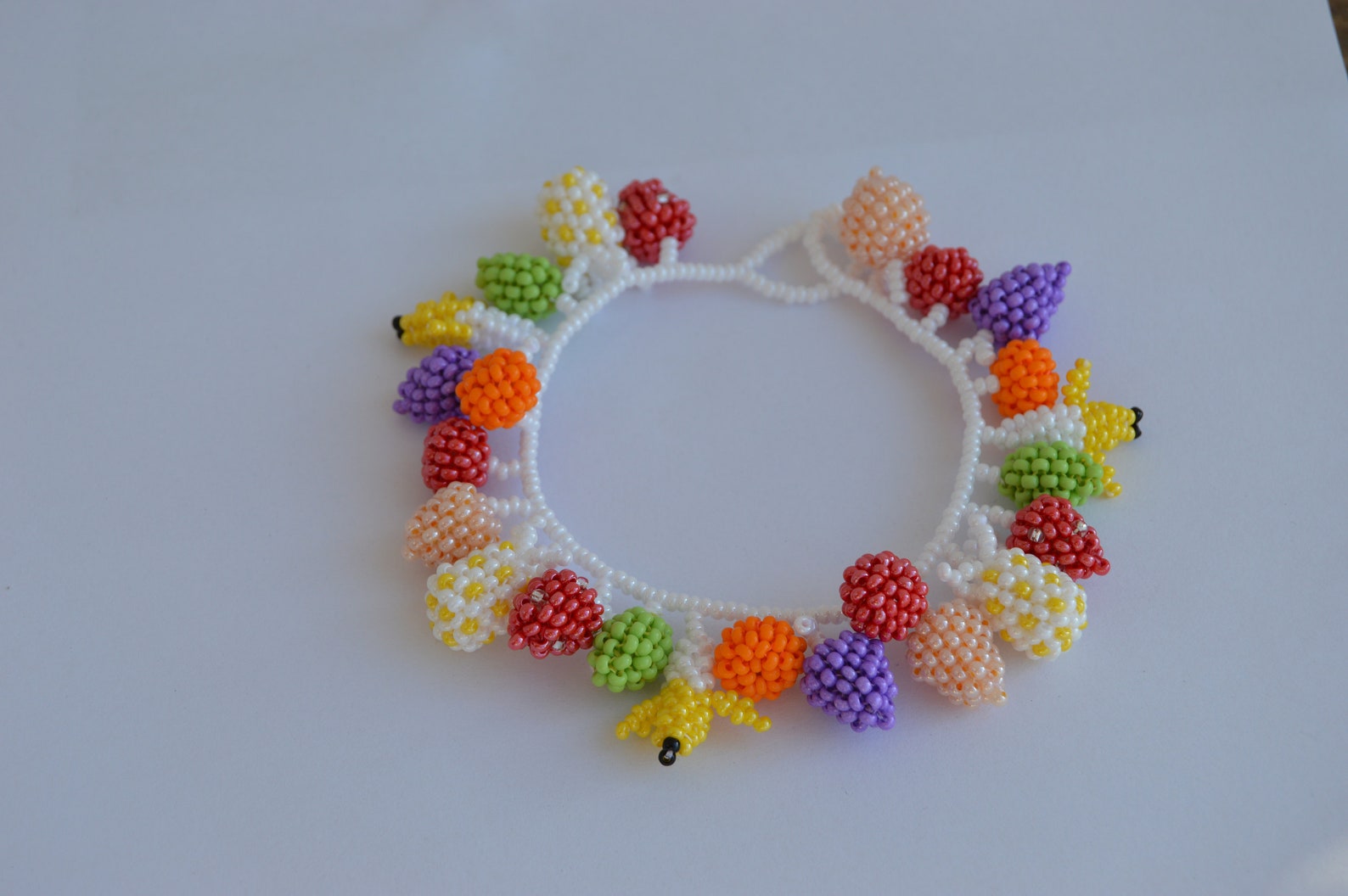 Fruit Beaded Bracelet for Women With Charms Fruit Jewelrytutti Frutti ...