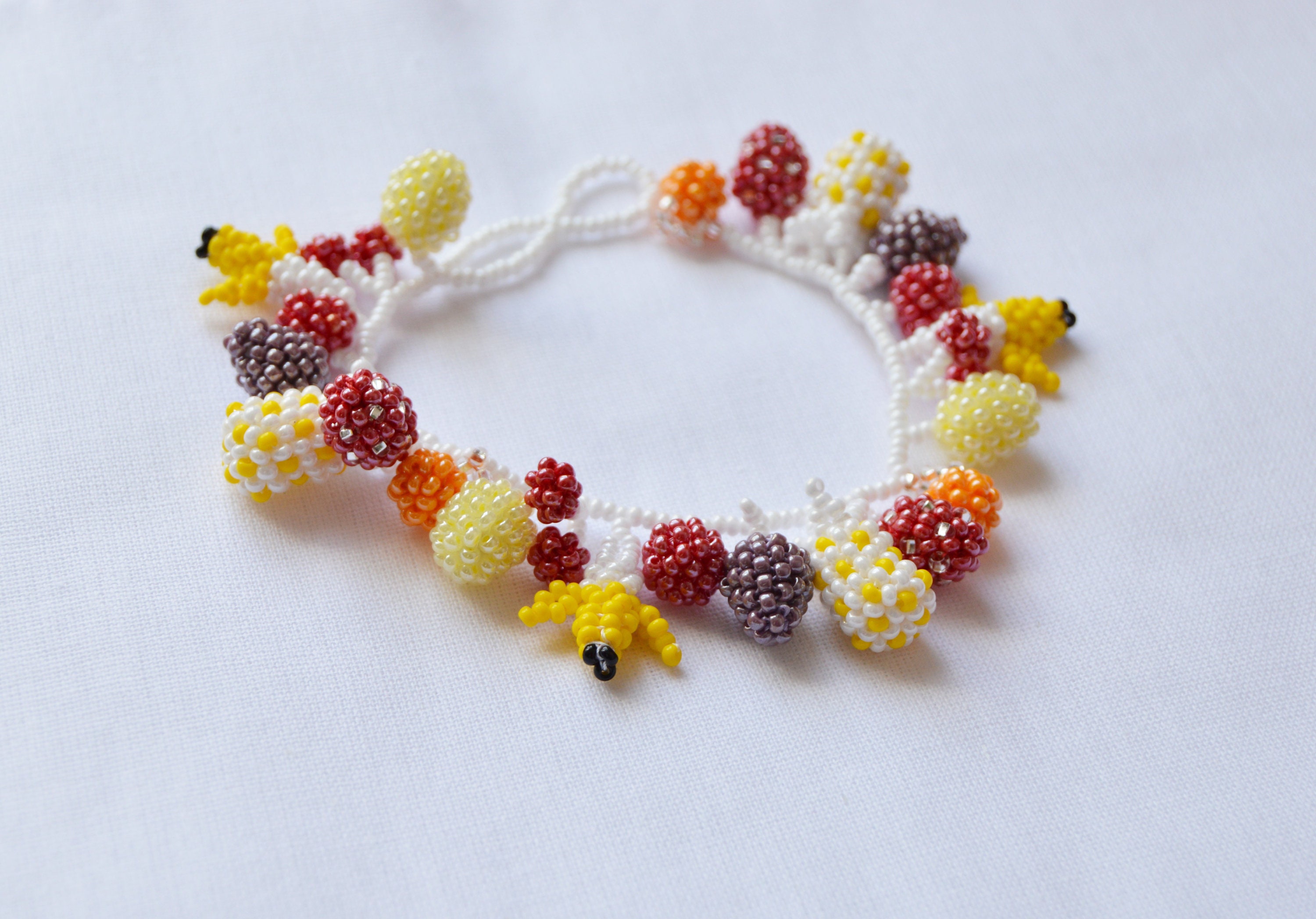 Fruit Beaded Bracelet for Women With Charms Fruit Jewelrytutti | Etsy