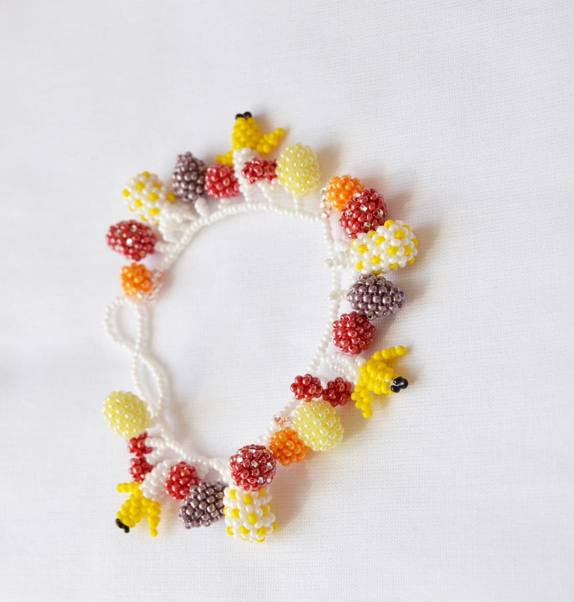 Fruit Beaded Bracelet for Women With Charms Fruit Jewelrytutti | Etsy