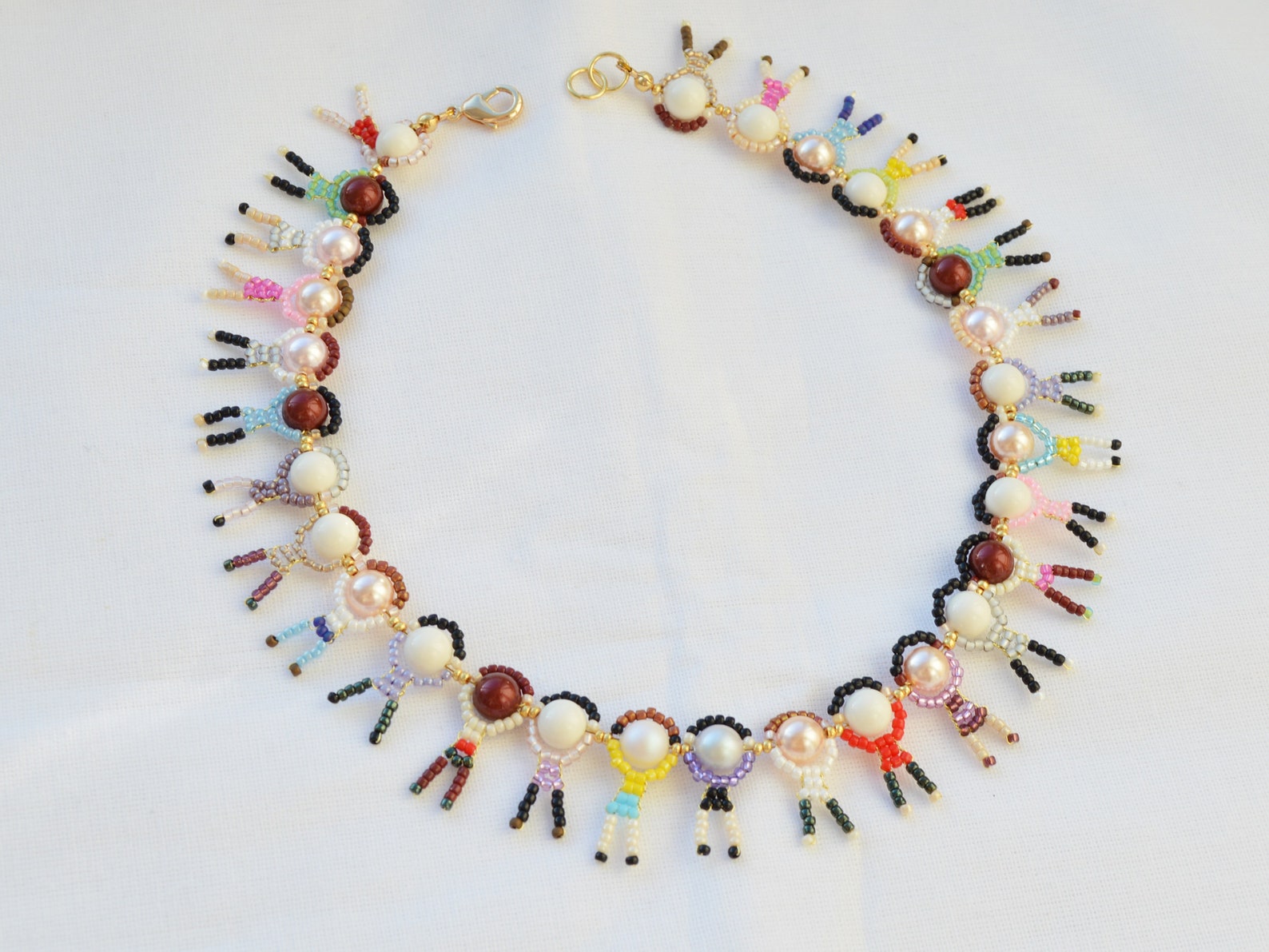 Beads People Body Union Choker Necklace With Pendant Beaded Jewelry ...