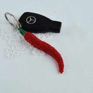 Beaded Chili Pepper Keychain for Women Gift/ Car Accessories for Womens ...