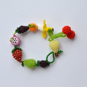 Fruits Beaded Bracelet for Women With Charms Fruit Jewelry Beads ...