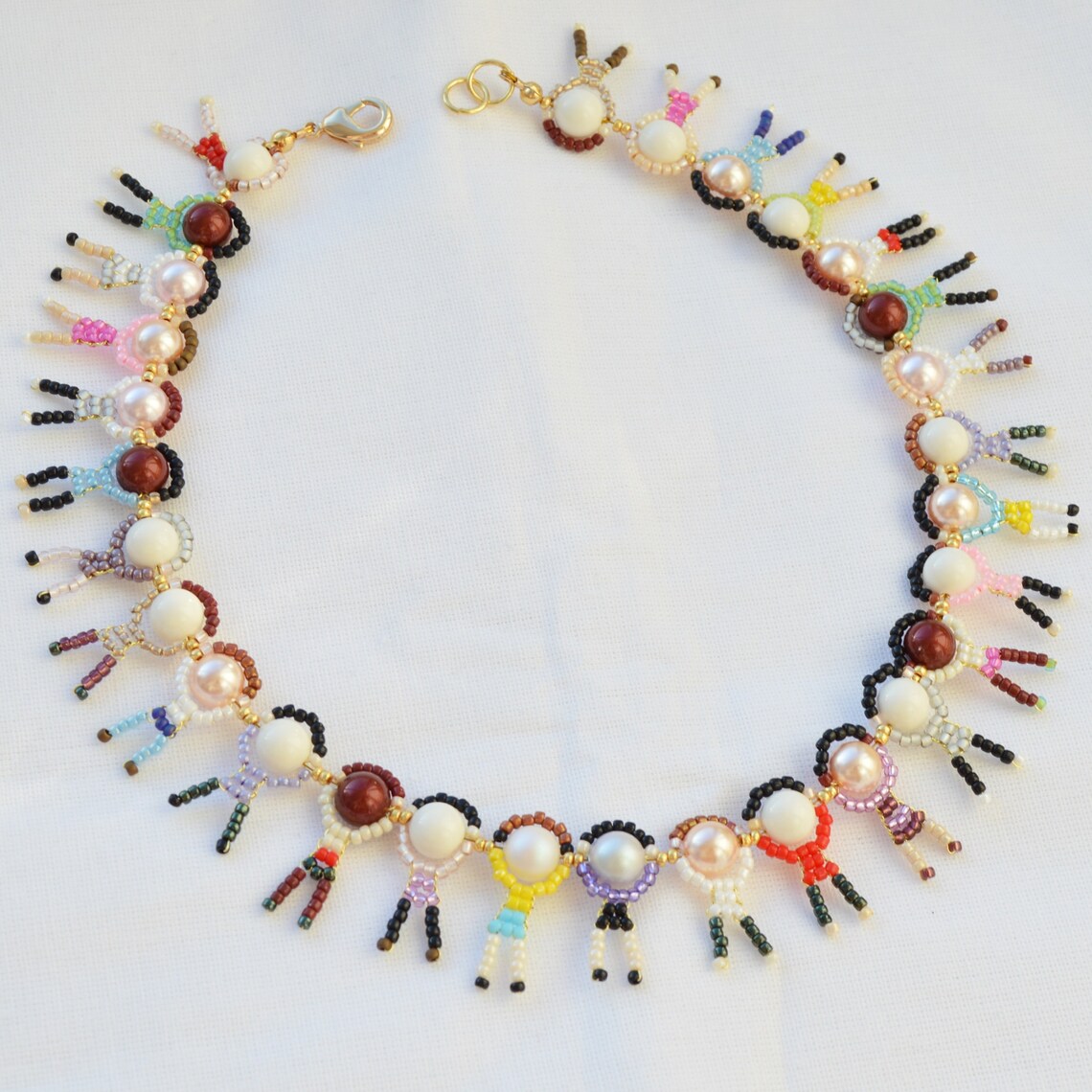 Beads People Body Union Choker Necklace Tutorial /pattern / Bead Metal ...