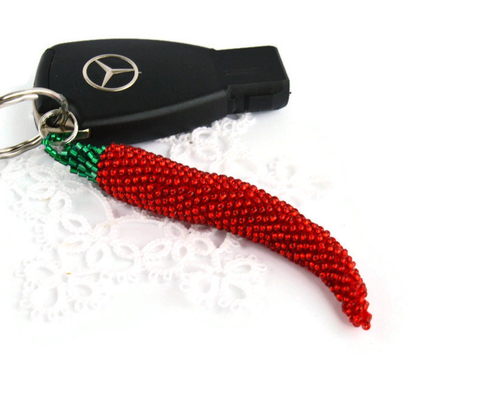 Beaded Chili Pepper Keychain for Women Gift/ Car Accessories for Womens ...