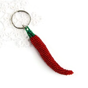 Beaded Chili Pepper Keychain for Women Gift/ Car Accessories for Womens ...