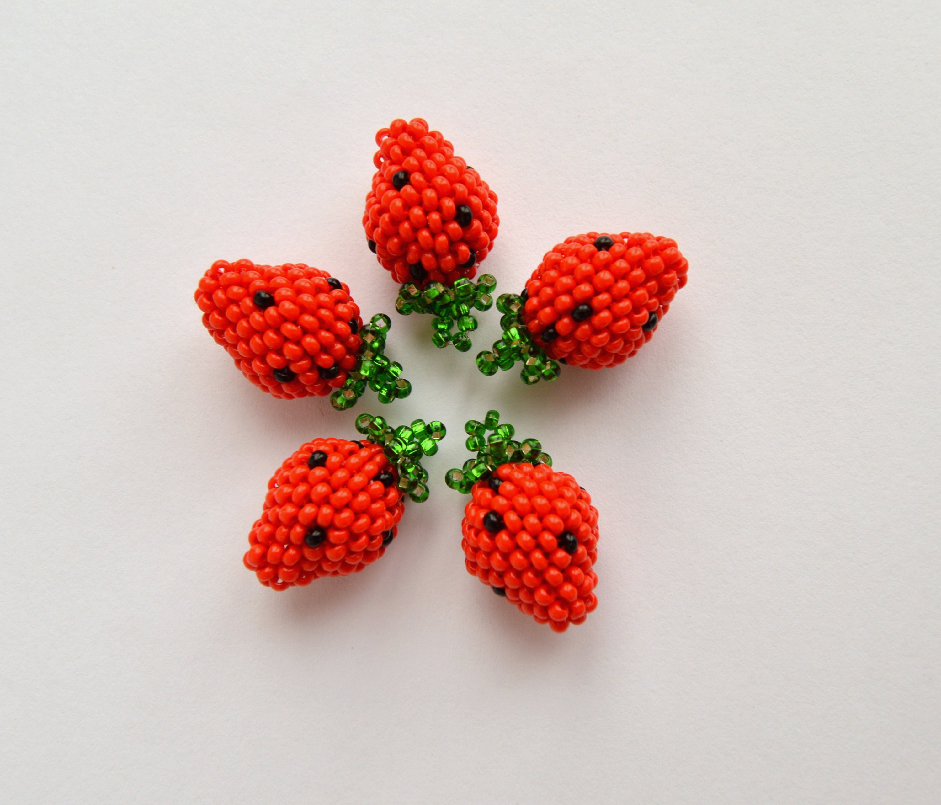 Red Strawberry Fruit Beads Charms Wholesale beads /Beaded | Etsy