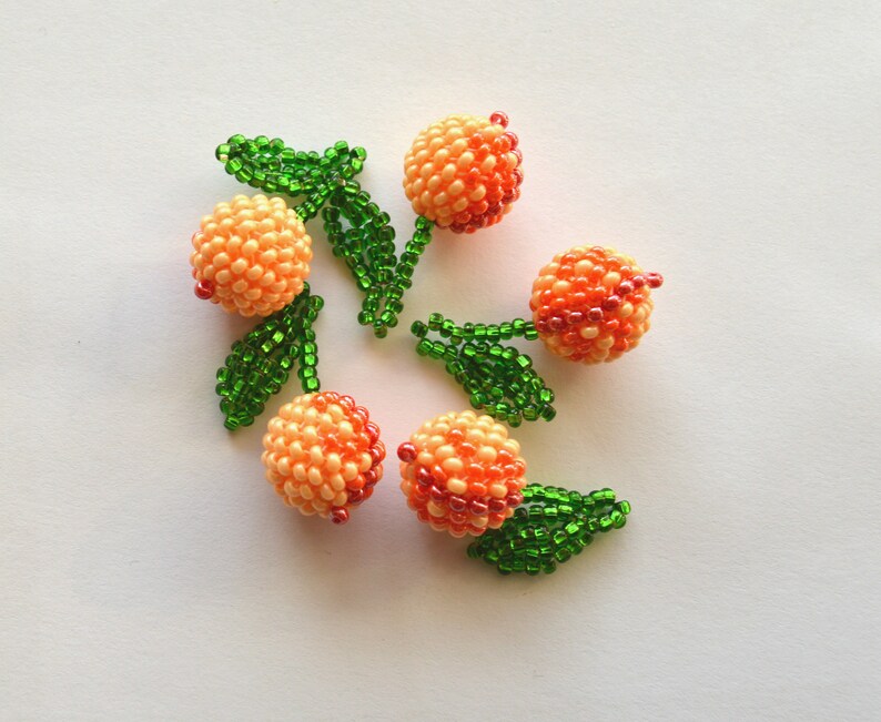 Fruit Beads Peach Charms Wholesale Beads /beaded Jewielry - Etsy