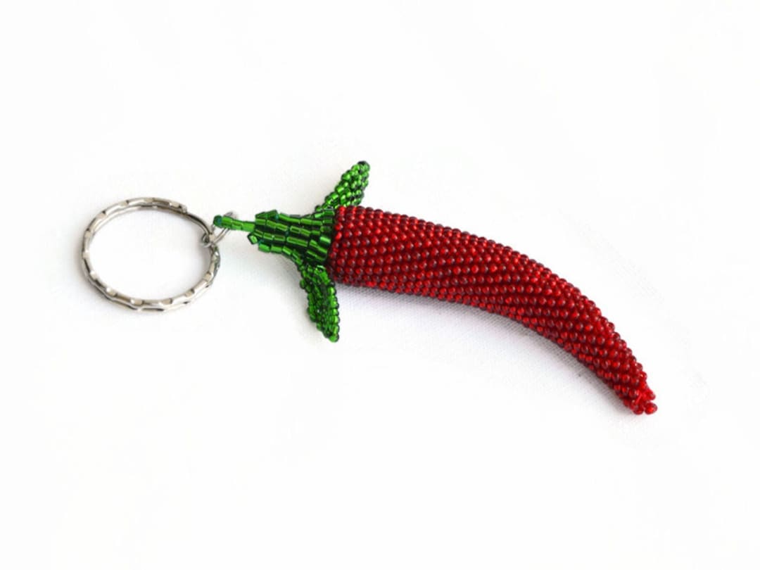 Beaded Chili Pepper Keychain for Women Gift/ Car Accessories for Womens ...