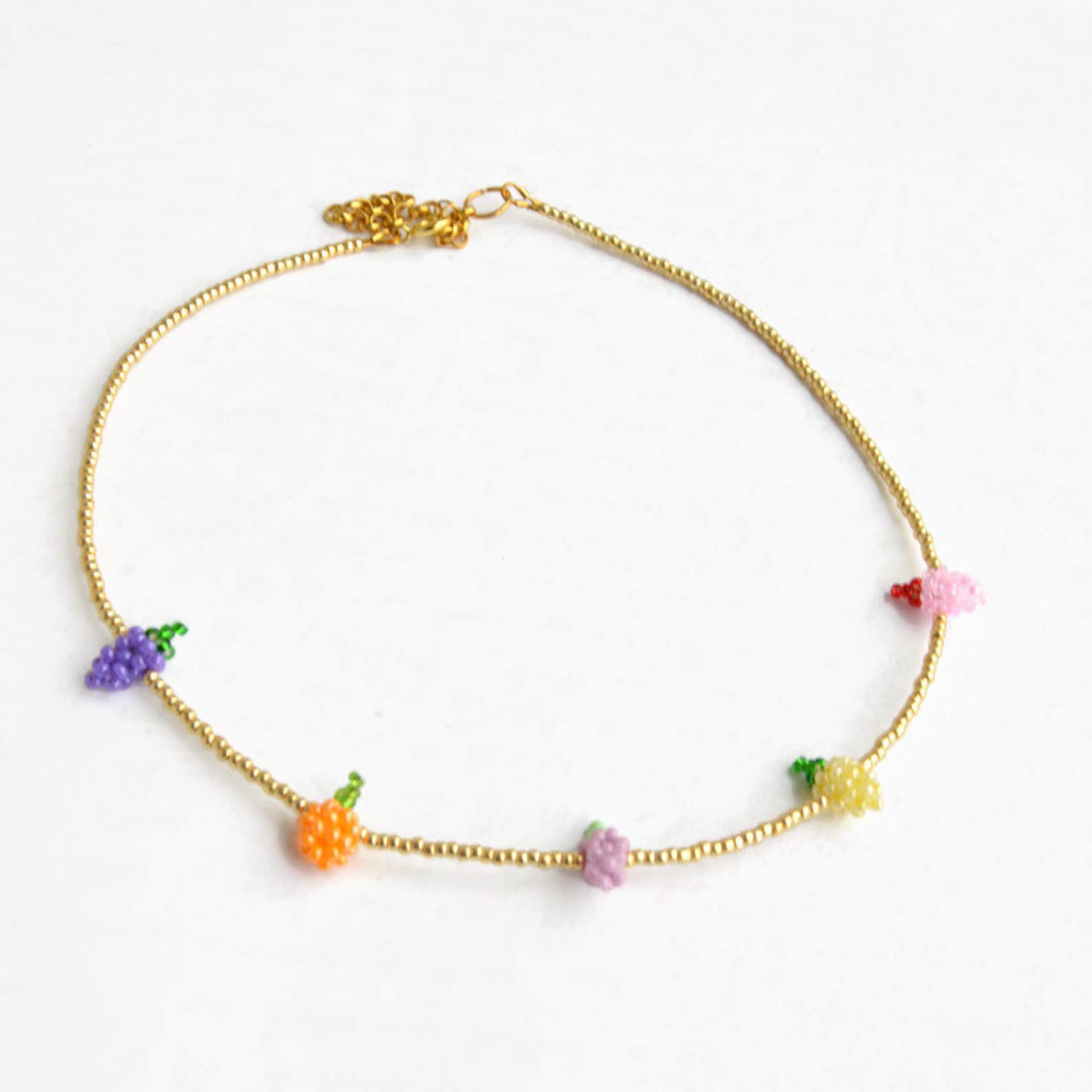 Bead necklace for women fruit necklace choker with pendant | Etsy