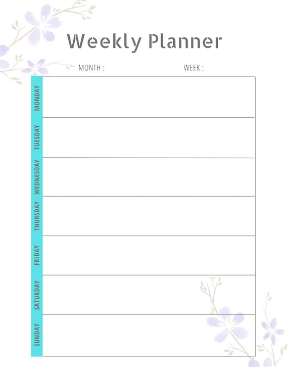 Printable Weekly Planner Simple Weekly Planner Streamlined | Etsy