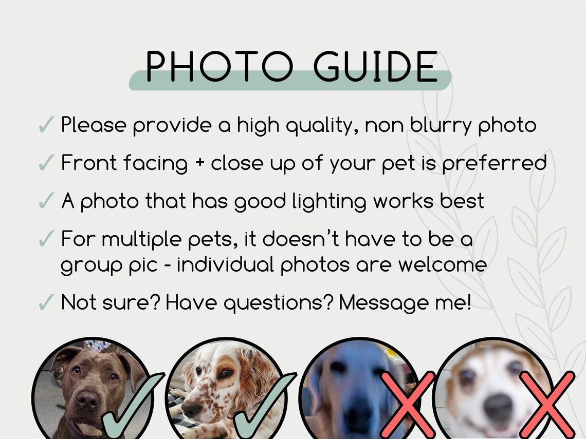 Digital Pet Portrait Custom Pet Portrait From Photo Dog Portrait Cat ...