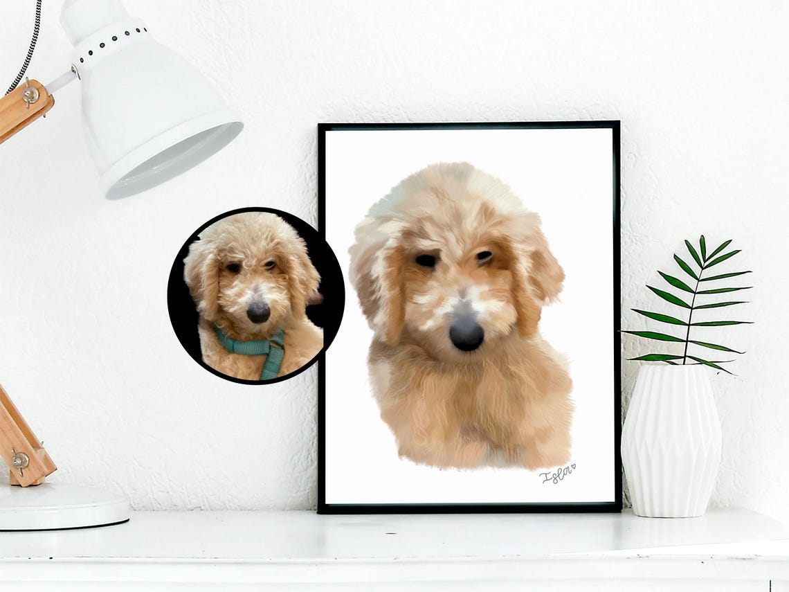 Digital Pet Portrait Custom Pet Portrait From Photo Dog Portrait Cat ...