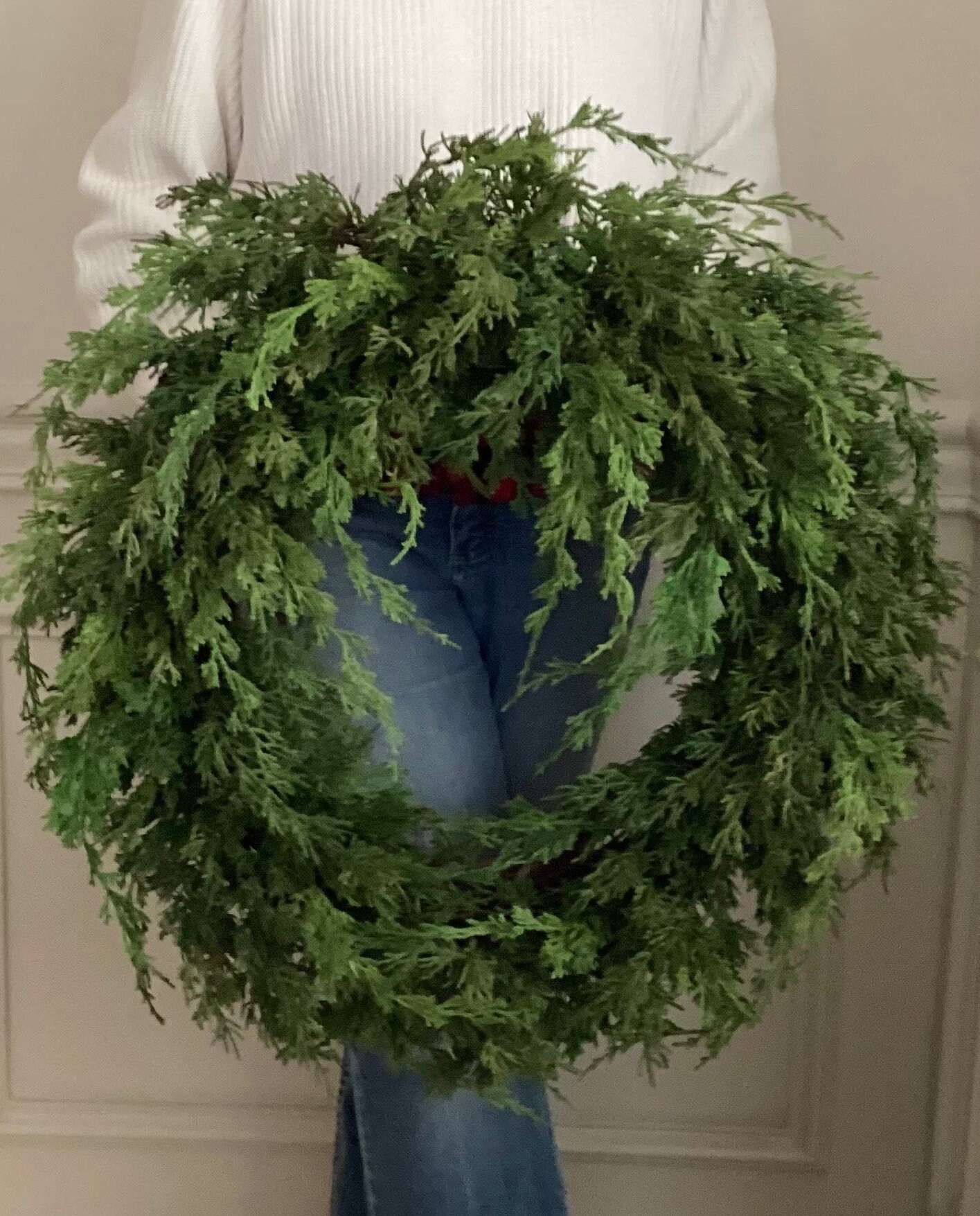 Cedar Wreath, Real Touch Cedar Wreath, Seasonal Wreath, Front Door ...