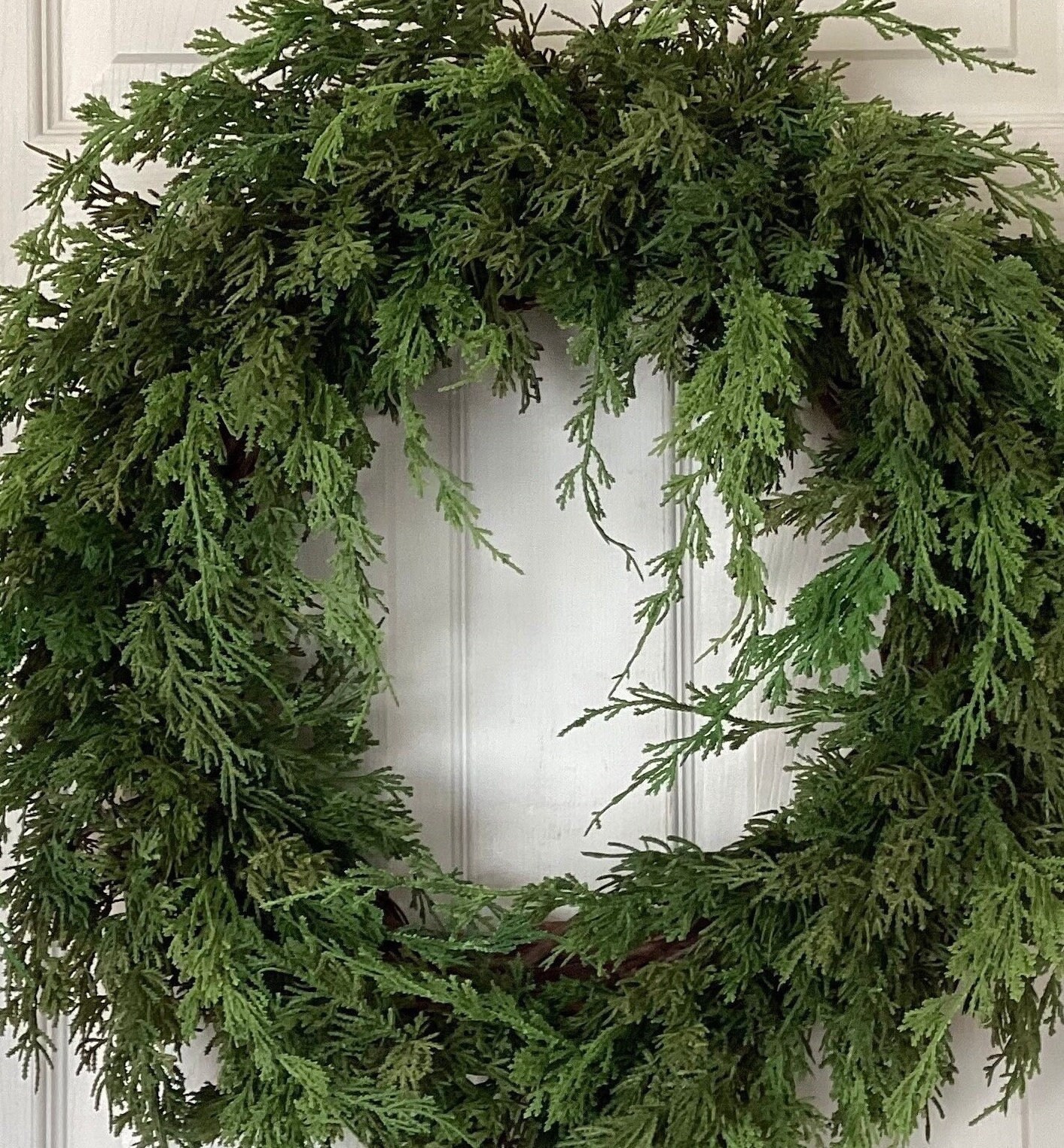 Cedar Wreath, Real Touch Cedar Wreath, Seasonal Wreath, Front Door ...