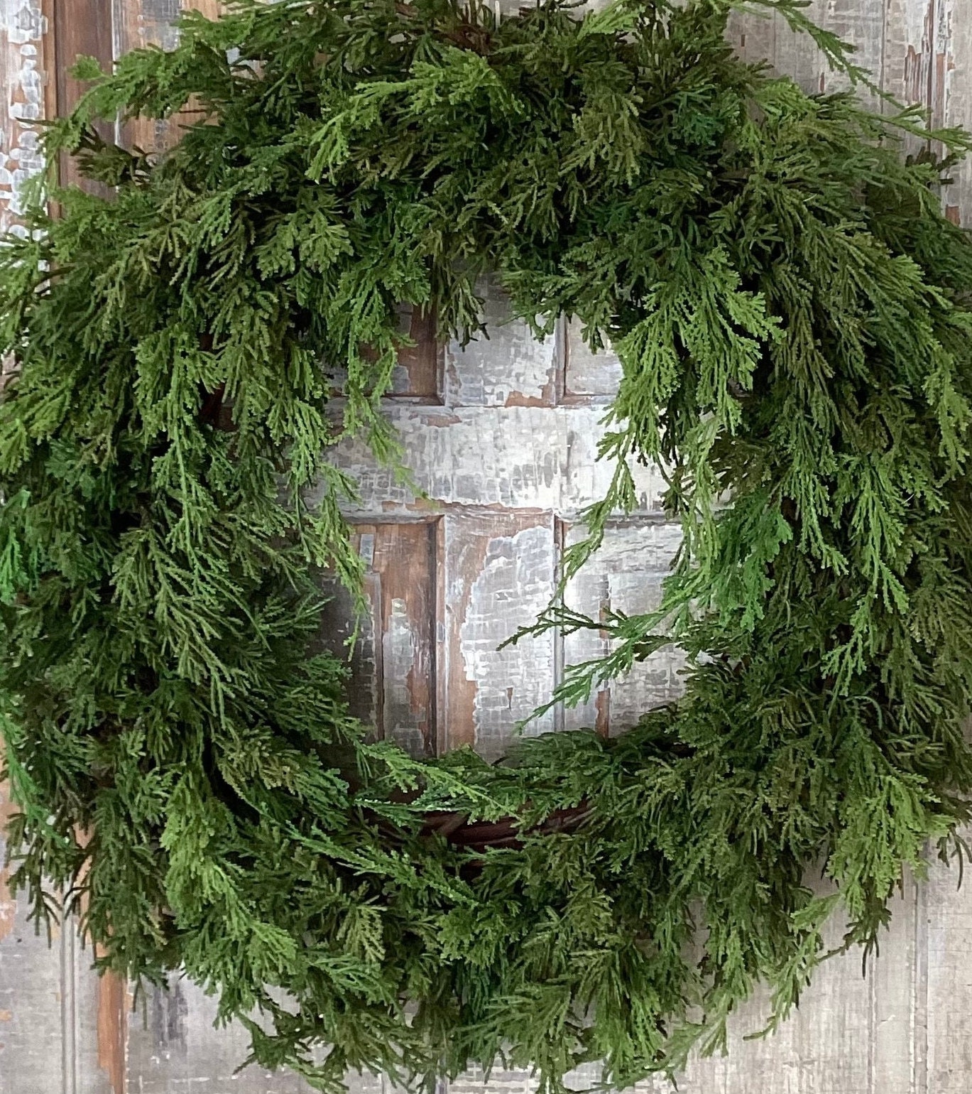 Cedar Wreath, Real Touch Cedar Wreath, Seasonal Wreath, Front Door ...