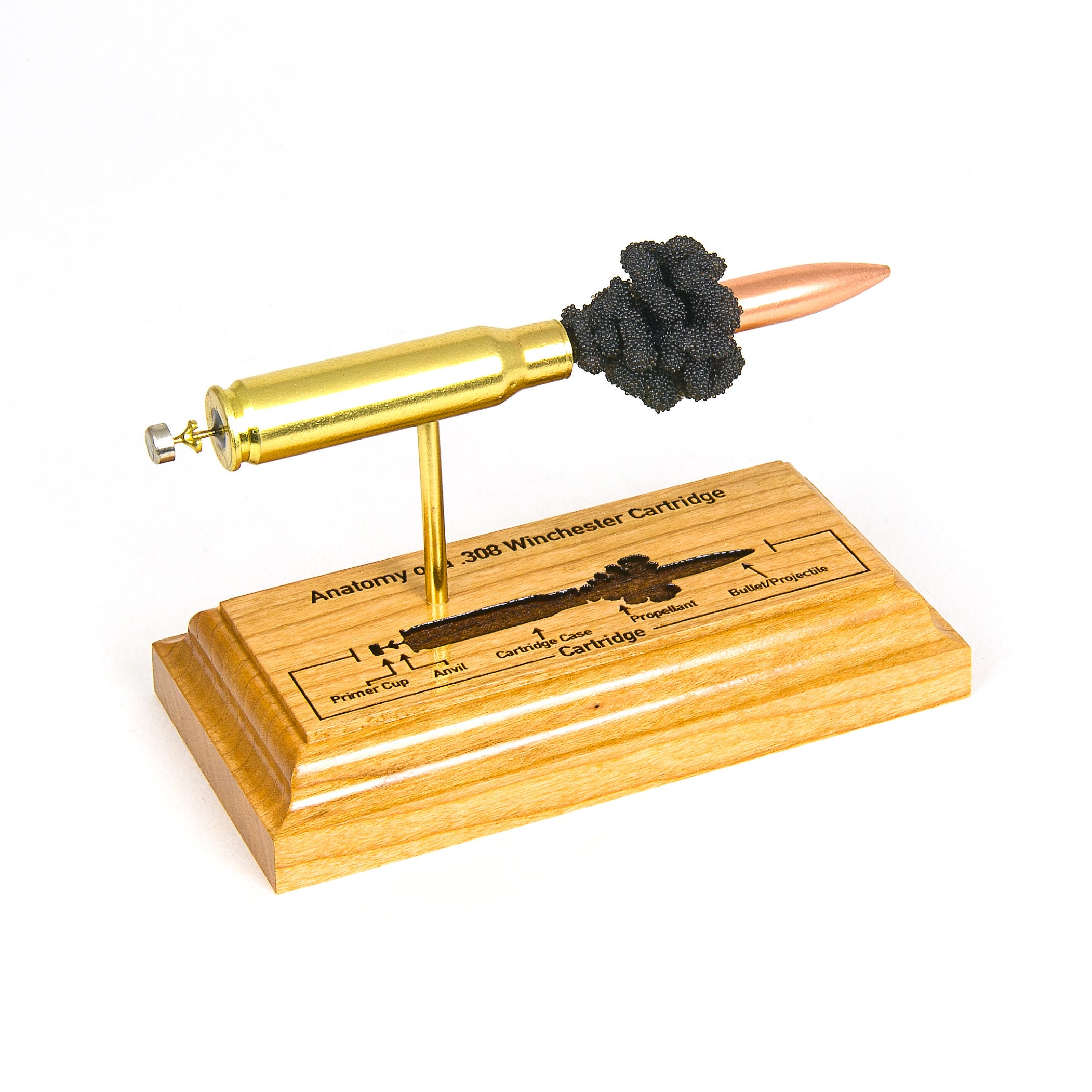 Anatomy of a 308 Winchester Cartridge Display - Engraved Diagram Base ...