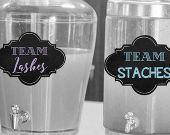 Team LASHES Team STACHES Gender Reveal Gender Reveal ideas | Etsy