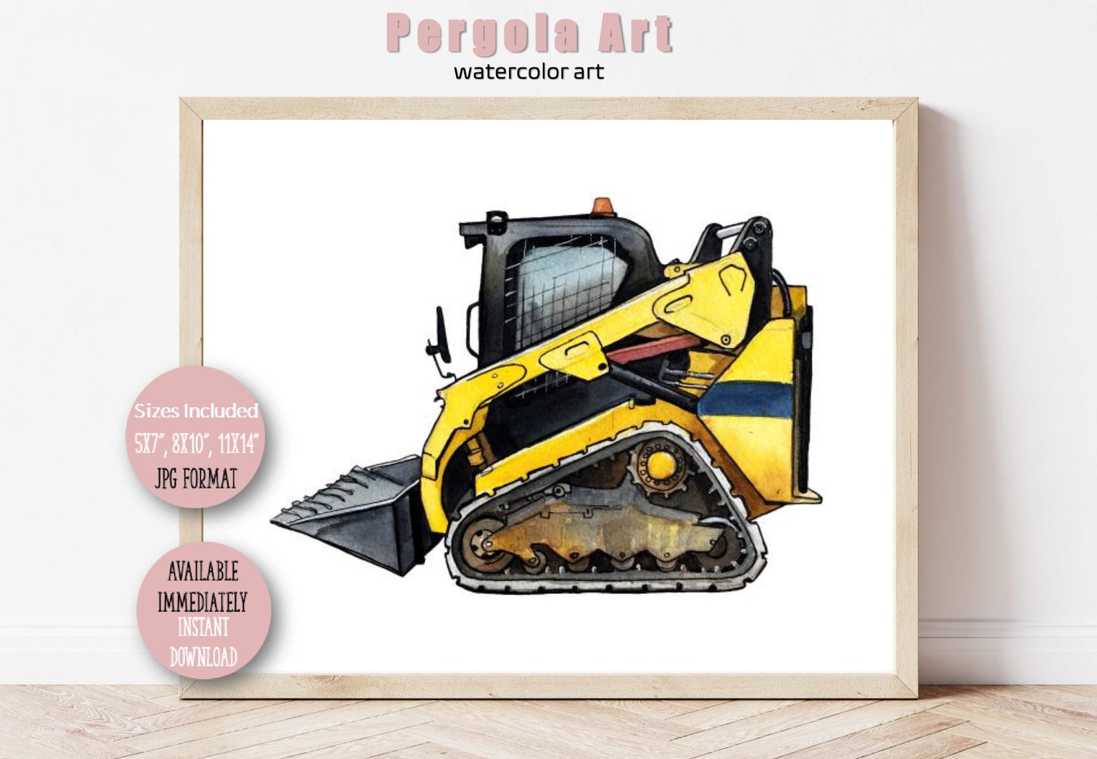 Skid Loader Art Watercolor Skid Loader Print Vehicle Art for | Etsy