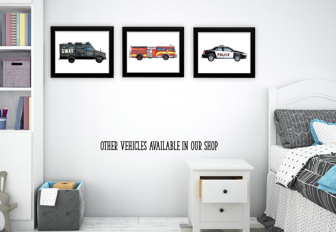SWAT Truck Art Watercolor SWAT Print Vehicle Art for Kids - Etsy