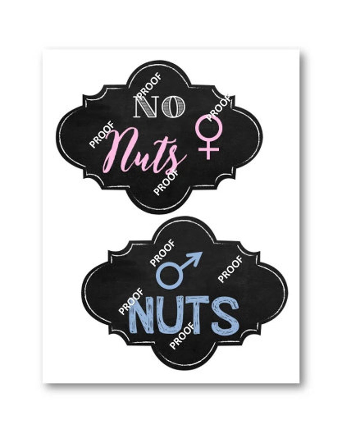 Nuts or No Nuts Gender Reveal No Nuts Gender Reveal Ideas - Etsy